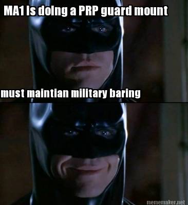 Meme Maker - MA1 is doing a PRP guard mount must maintian military ...
