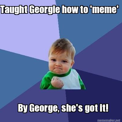 Meme Maker - Taught Georgie how to 'meme' By George, she's got it! Meme ...