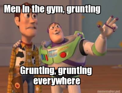 Meme Maker - Men in the gym, grunting Grunting, grunting everywhere ...