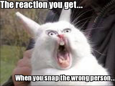 Meme Maker - The reaction you get... When you snap the wrong person ...