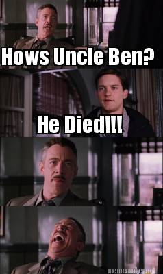 Spoderman Uncle Ben Meme