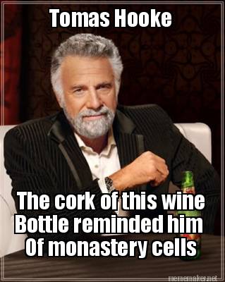 Meme Maker - Tomas Hooke The cork of this wine Bottle reminded him Of ...
