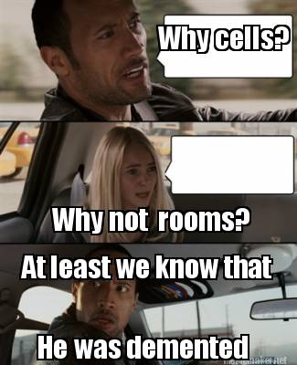 Meme Maker - Why cells? Why not rooms? At least we know that He was ...