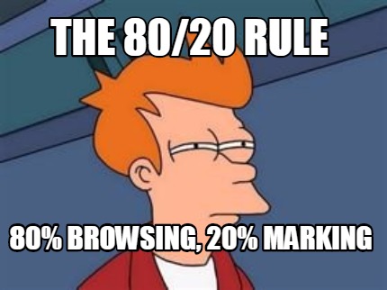 Meme Maker - The 80/20 rule 80% browsing, 20% marking Meme Generator!