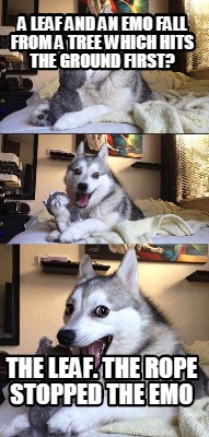 Meme Maker - A Leaf and an Emo fall from a Tree Which Hits the Ground ...