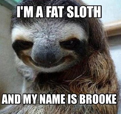 Meme Maker - I'm a fat sloth And my name is brooke Meme Generator!