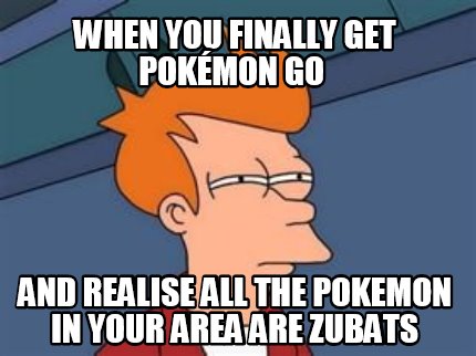 Meme Maker - when you finally get Pokémon go and realise all the ...