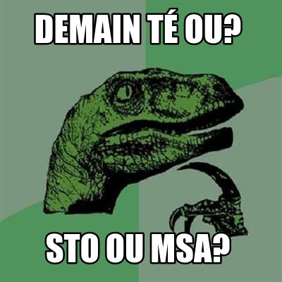 Meme Maker - Demain té ou? STO ou MSA? Meme Generator!