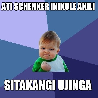 Meme Maker - Ati Schenker inikule akili sitakangi ujinga Meme Generator!