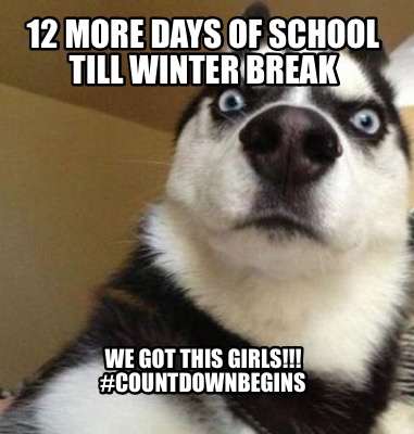 Meme Maker - 12 more days of school till winter break We got this girls ...