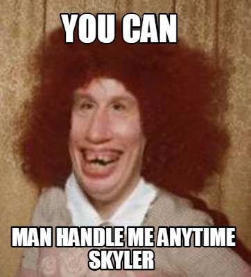 Meme Maker - you can man handle me anytime skyler Meme Generator!