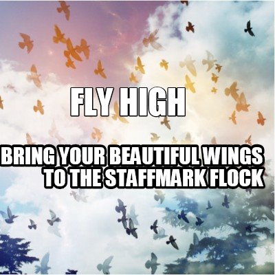 Meme Maker - Fly high bring your beautiful wings to the Staffmark flock ...