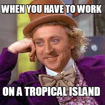 Meme Maker - When you have to work on a tropical island Meme Generator!