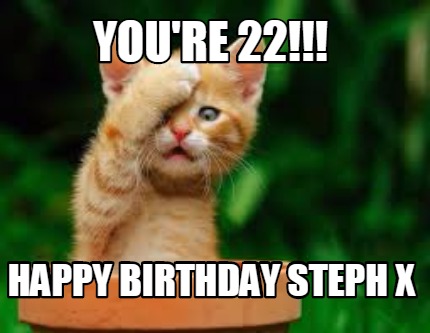 Meme Maker - You're 22!!! Happy Birthday Steph x Meme Generator!
