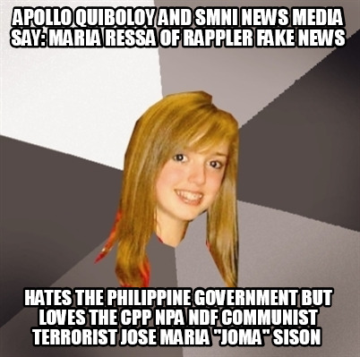 Meme Maker - Apollo Quiboloy and SMNI News Media say: Maria Ressa of ...