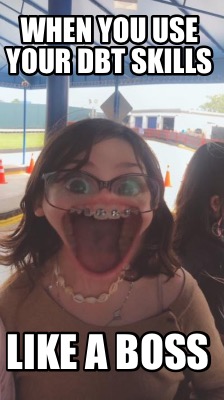 Meme Maker - When you use your DBT skills Like a boss Meme Generator!