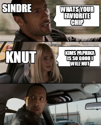 Meme Maker - sindre knut whats your faviorite chip kims paprika is so ...