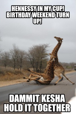 Meme Maker - HENNESSY IN MY CUP! BIRTHDAY WEEKEND TURN UP! DAMMIT KESHA ...